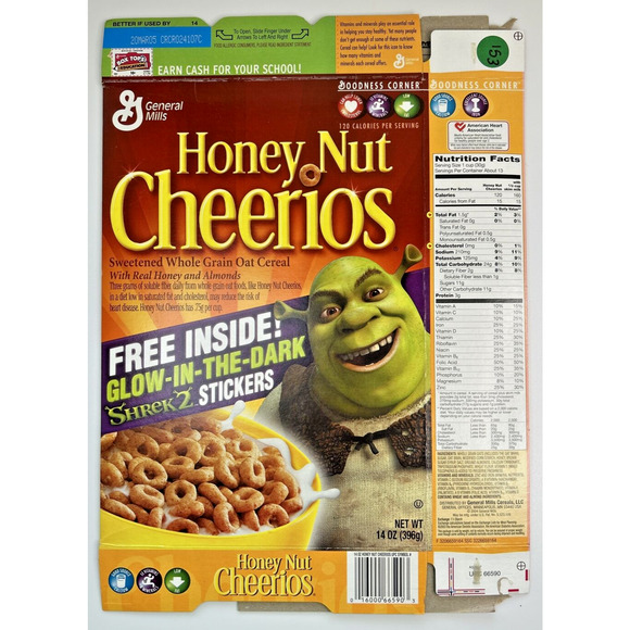 Kelloggs | Toys | 205 Empty Honey Nut Cheerios Shrek Stickers Not ...